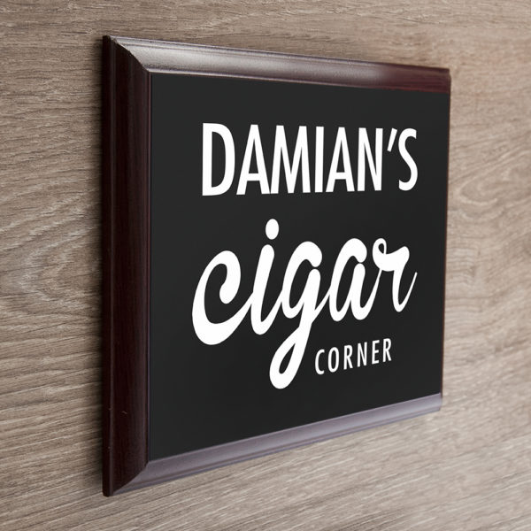 Personalised Classic Cigar Corner Plaque - Gift Factory