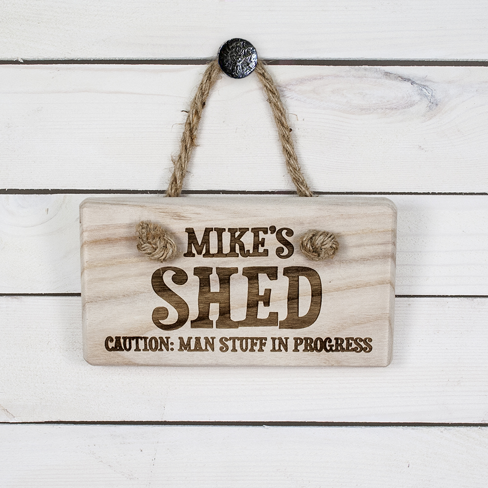 CAUTION: MAN STUFF Personalised Wooden Sign - Gift Factory