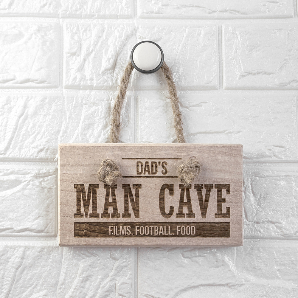 Personalised MAN CAVE Wooden Sign - Gift Factory