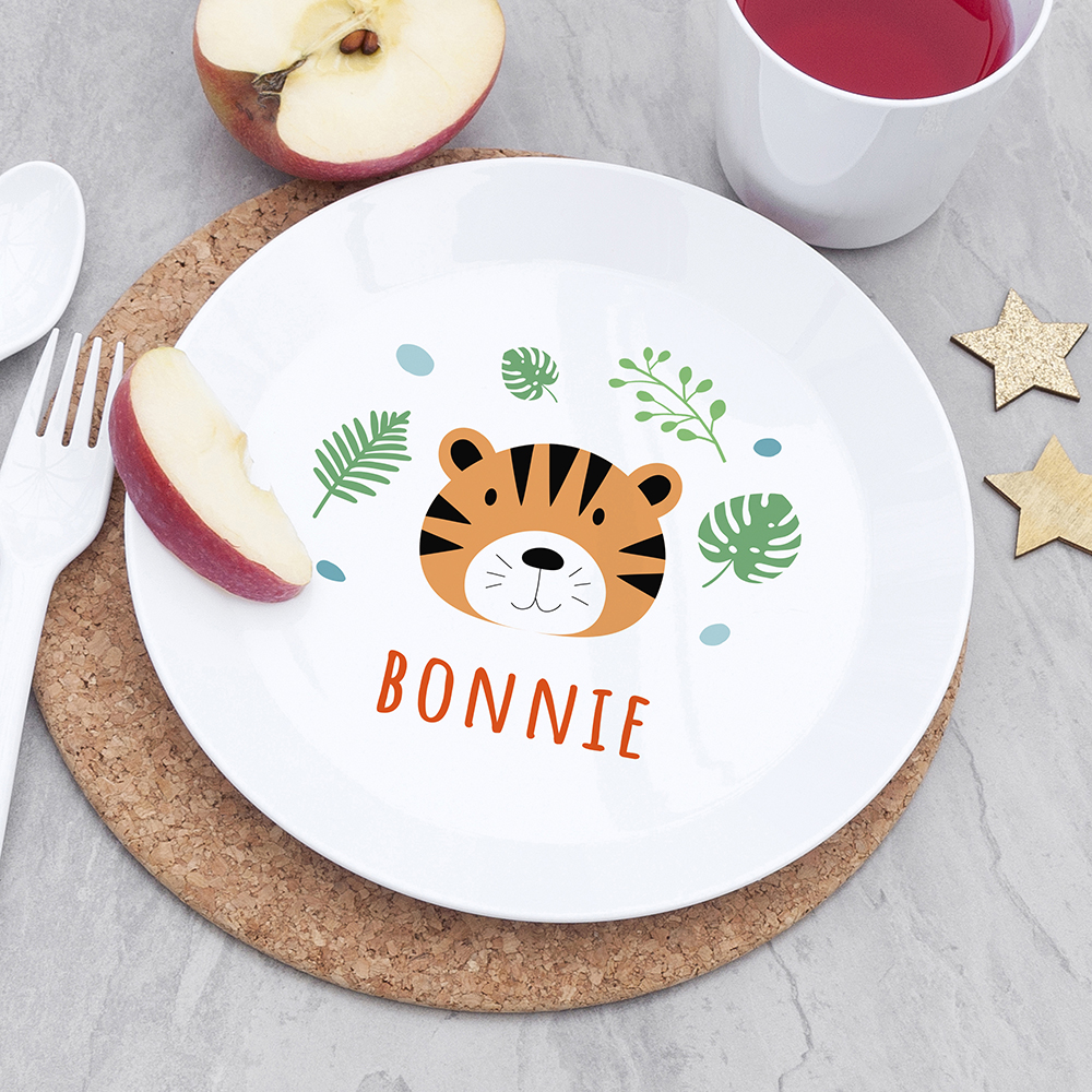Personalised Kids Jungle Animal Plastic Plate - Gift Factory