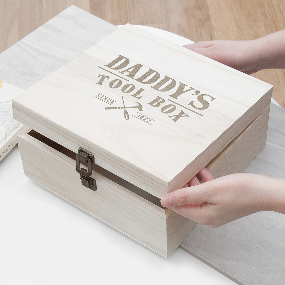 Personalised Wooden Tool Box - Medium - Gift Factory