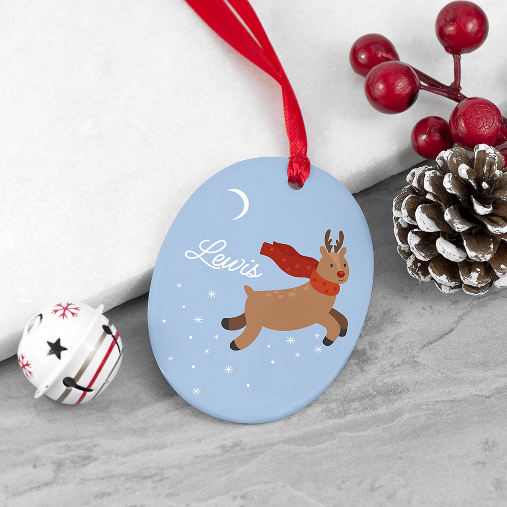 Personalised Flying Rudolph Christmas Decoration - Gift Factory