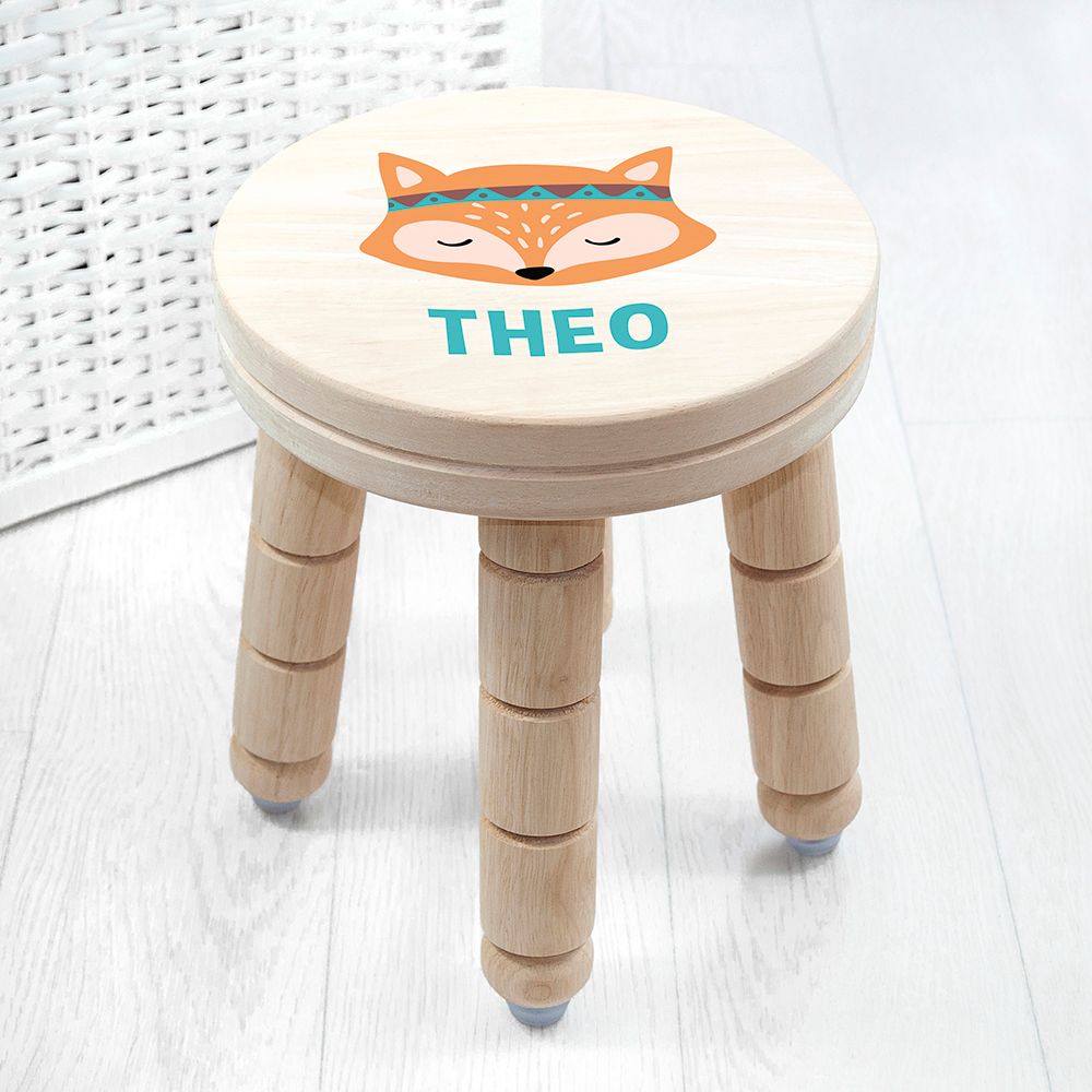 Personalised Cute Fox Kids Stool - Gift Factory