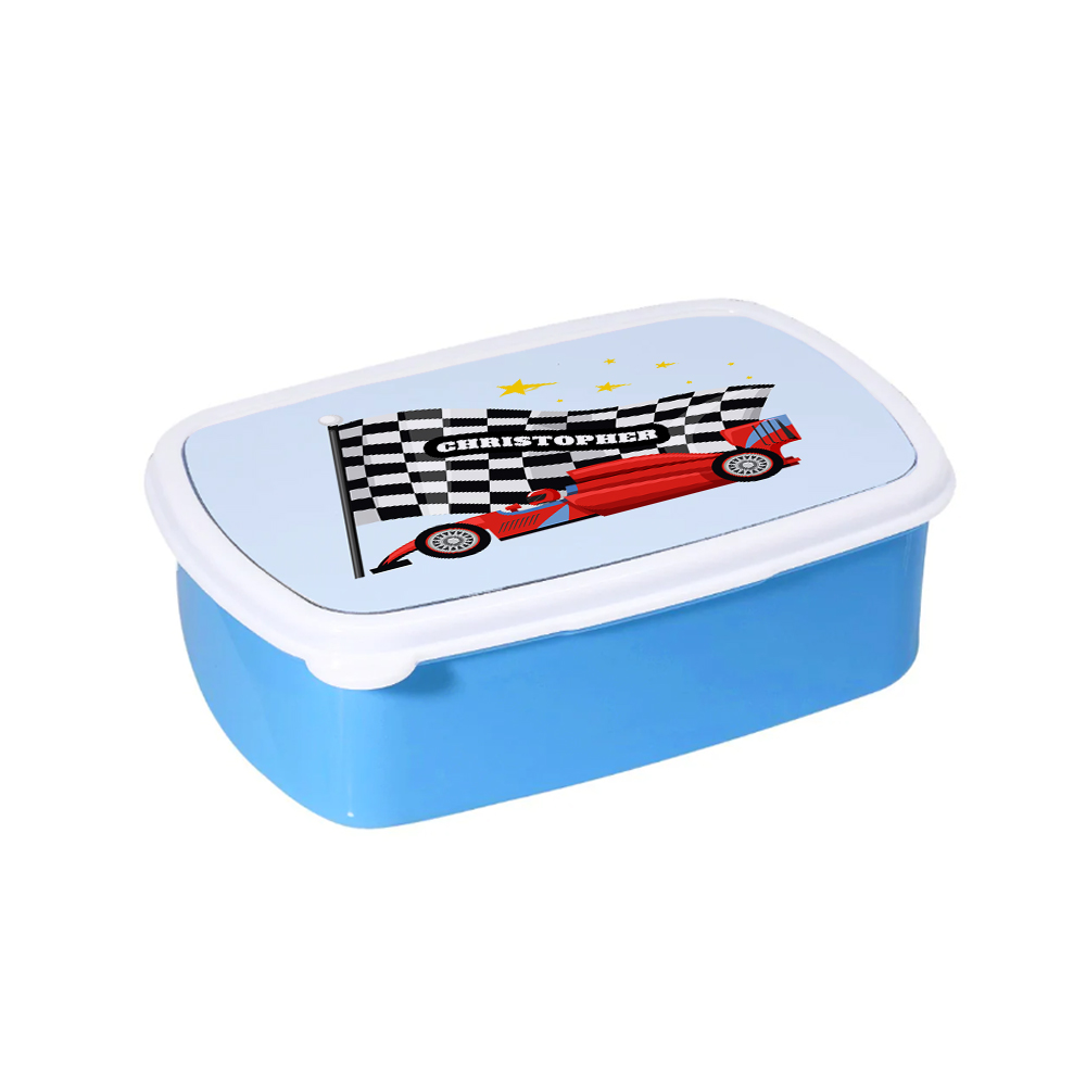 Personalised Kids Racing Car Lunch Box - Gift Factory