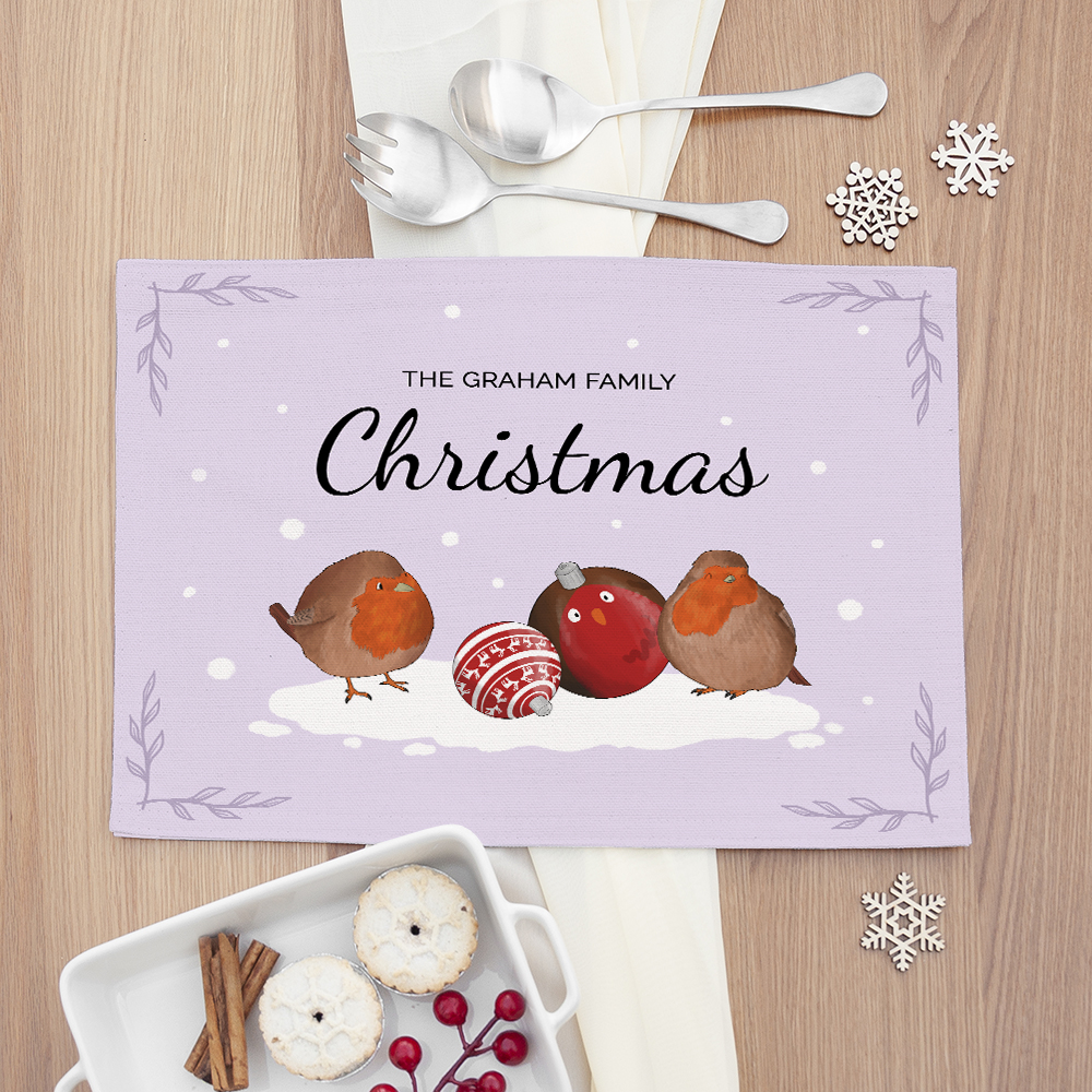 Personalised Robin Baubles Placemat - Gift Factory
