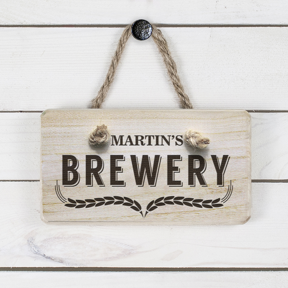 Personalised Wooden Home Brewery Sign - Gift Factory