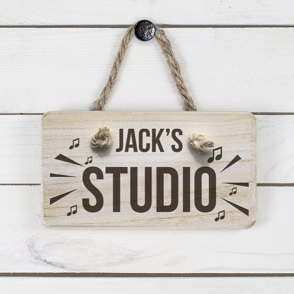 Personalised Wooden Music Studio Sign - Gift Factory