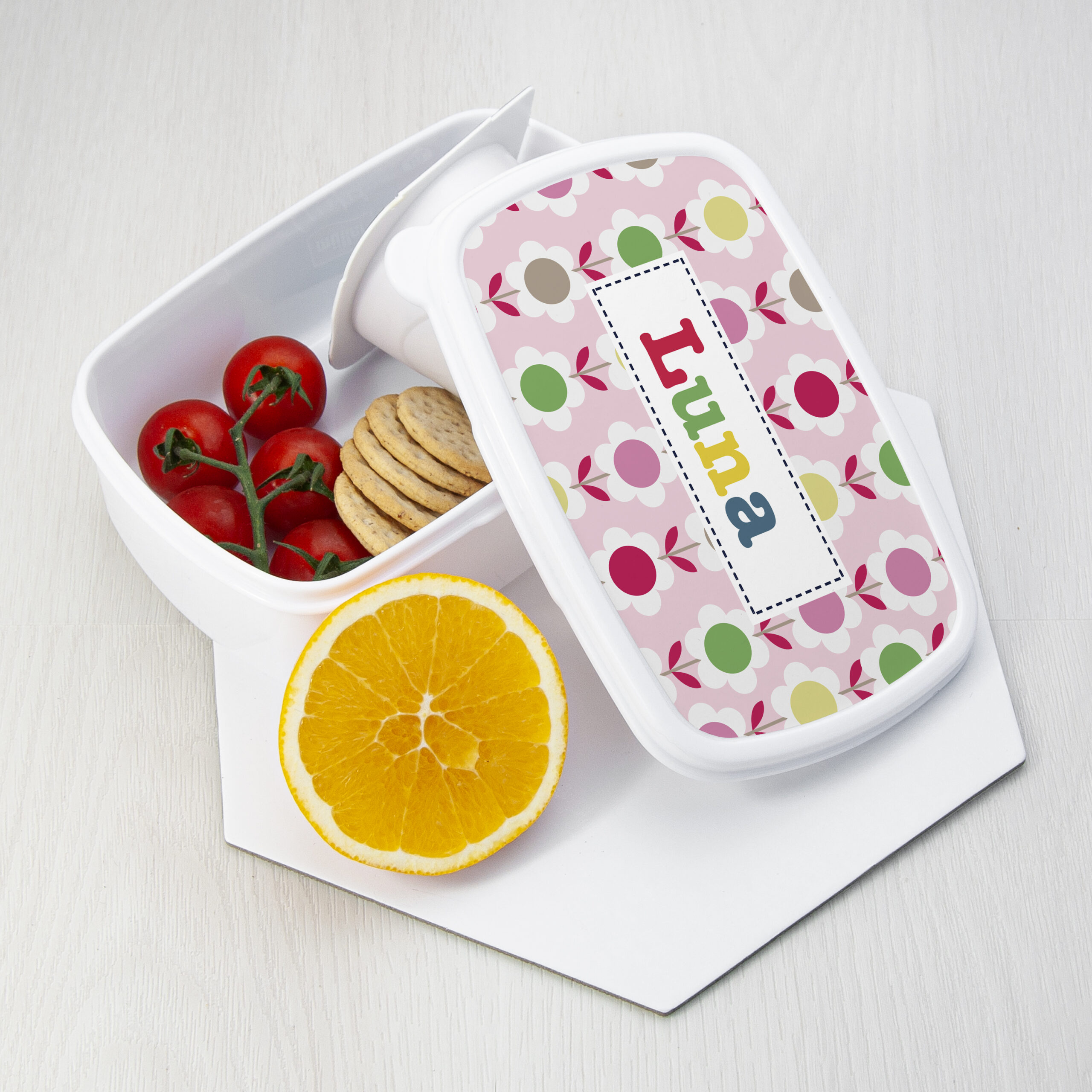 Personalised Girl's Patterned Lunch Box - Gift Factory